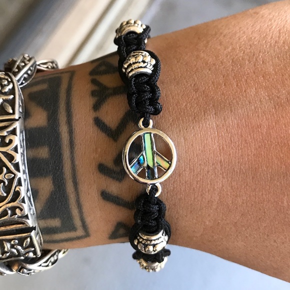 Silverskylight | Jewelry | Genuine Abalone Shell Peace Sign Adjustable ...